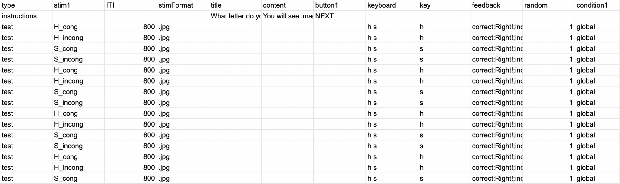 Navon Task | Guide & template | Experiments on Testable